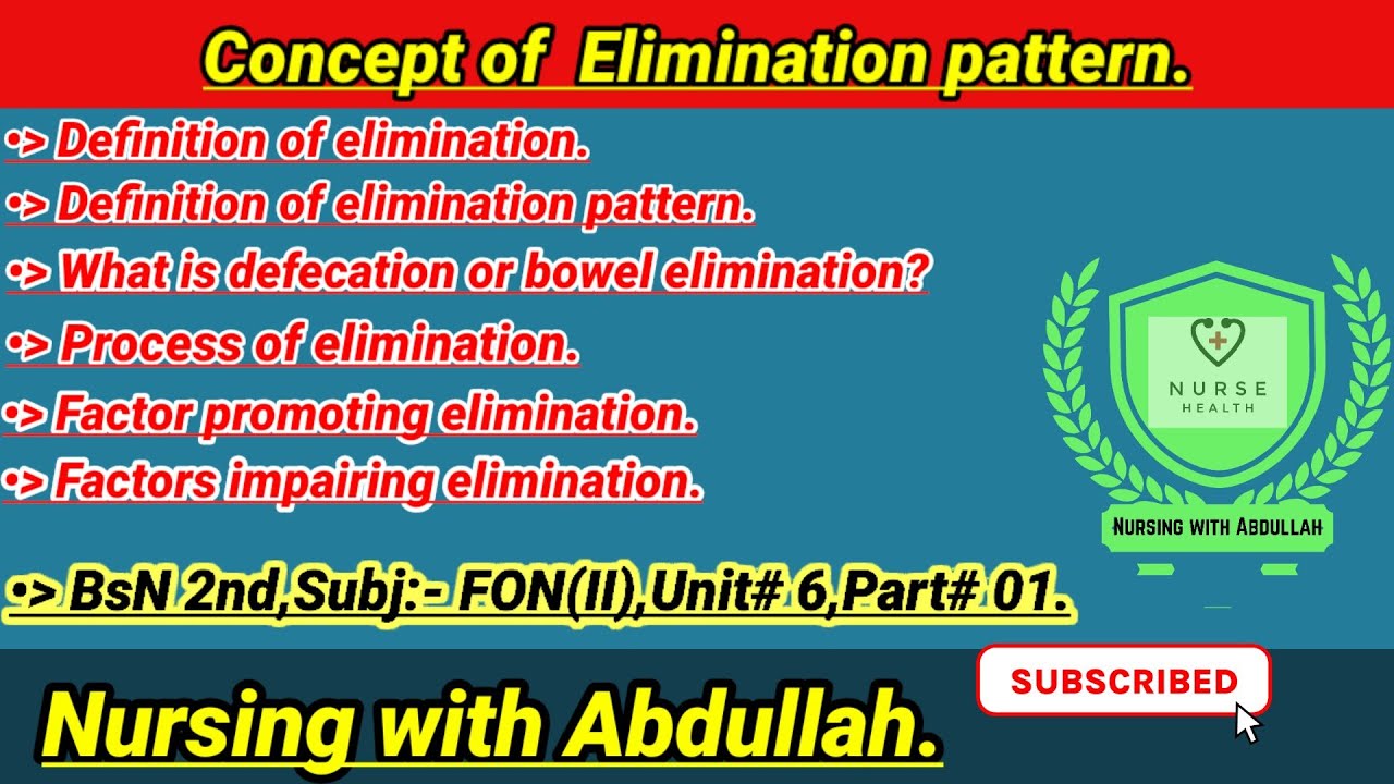 Elimination pattern in urdu hindi| Bsn 2nd semester|Unit#6,part#1 ...