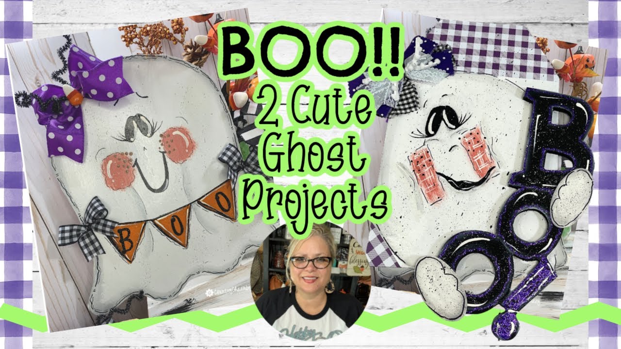 BOO!! 👻💜 2 Cute Ghost Projects || Hand Painted Whimsical || Dollar Tree ...
