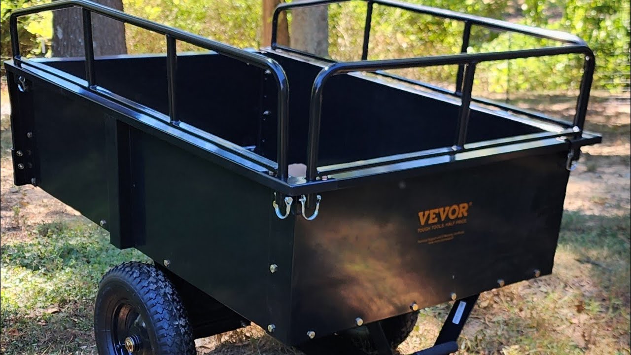 How to assemble the VEVOR dump trailer tow behind dump cart 15 cu ft ...