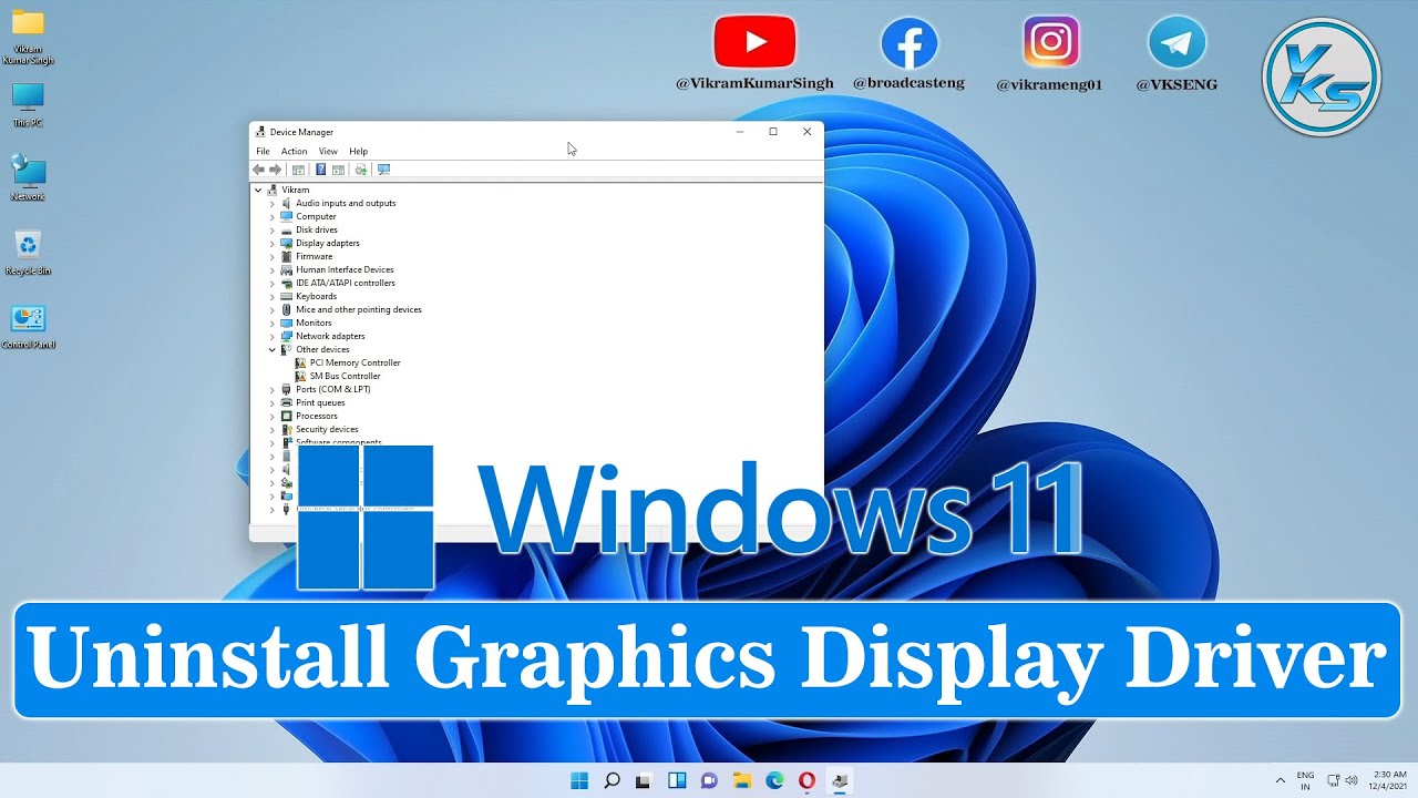 How To Uninstall Graphics Display Driver in Windows 11 - YouTube