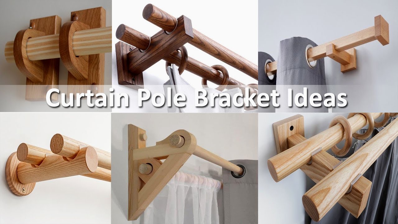 Stylish Wooden Curtain Pole Bracket Ideas - YouTube