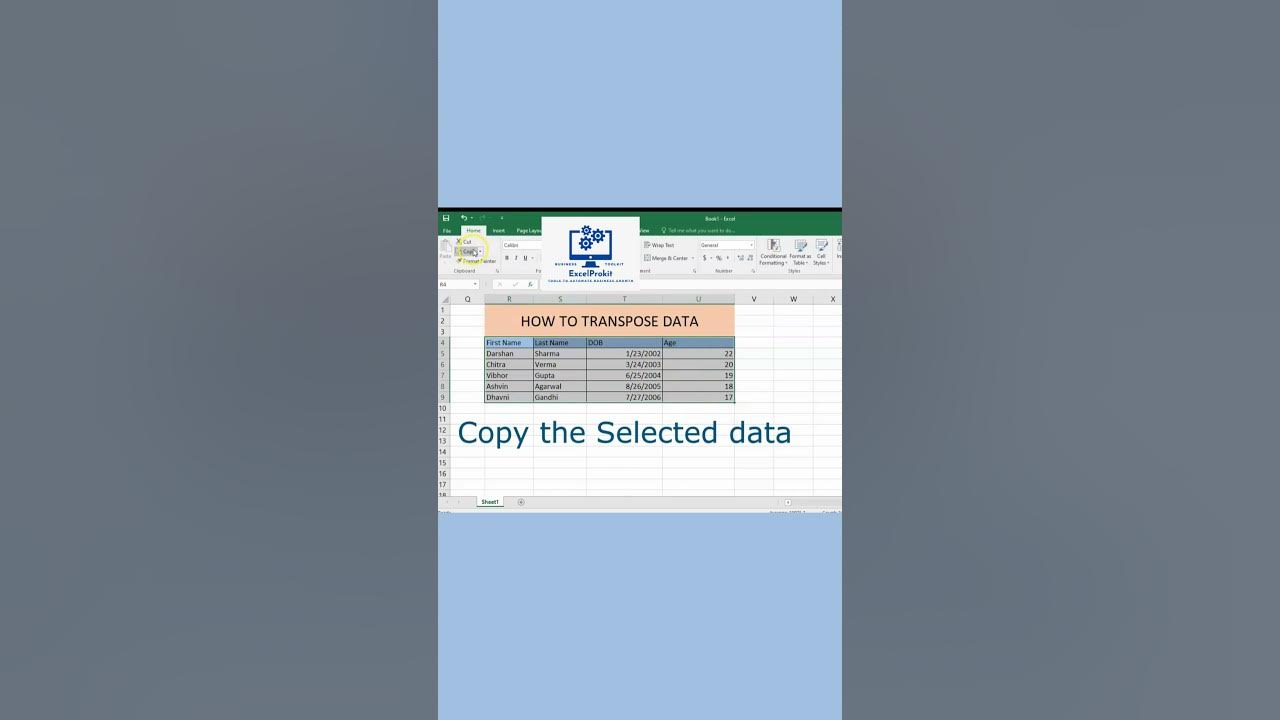 How to Transpose Data in Excel Convert Vertical to Horizontal & Vice Versa Easily! #excel - YouTube
