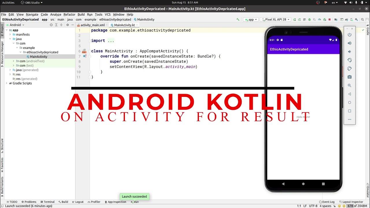 Getting a result from an activity (registerForActivityResult) - Android Kotlin በአማርኛ - YouTube