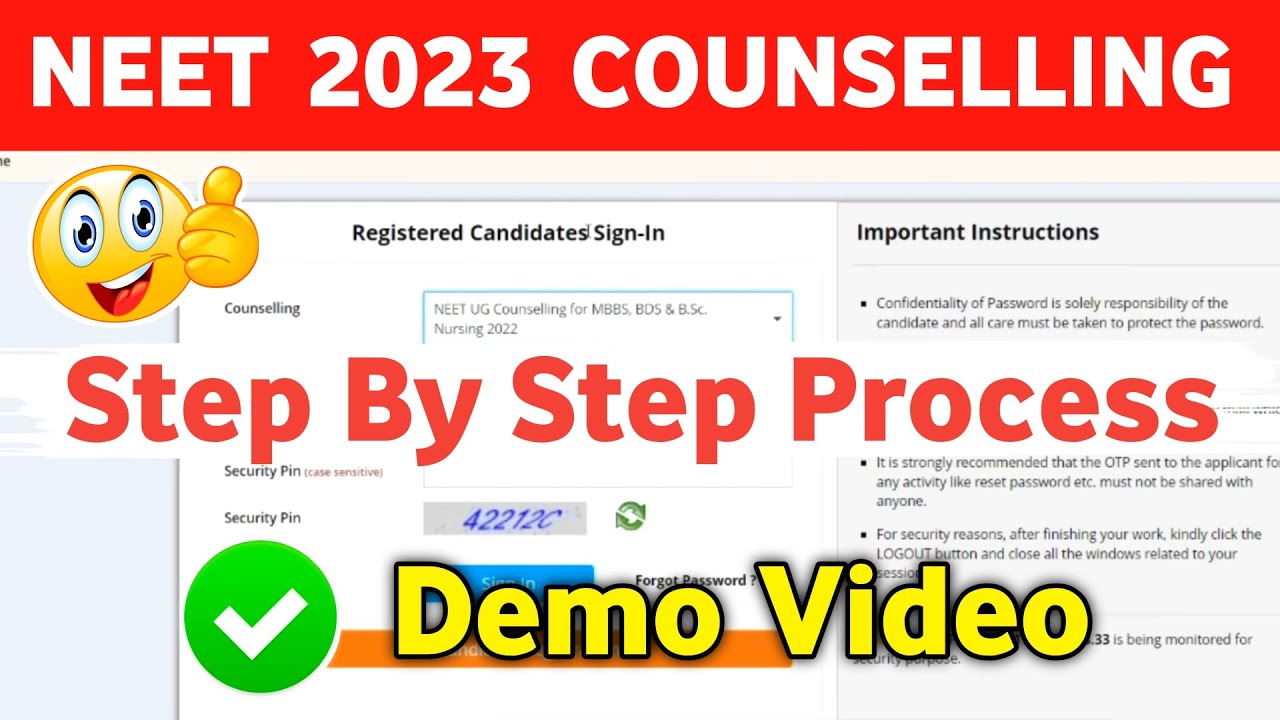 Neet Counselling Process Step By Step 2023 || How to Participate in ...