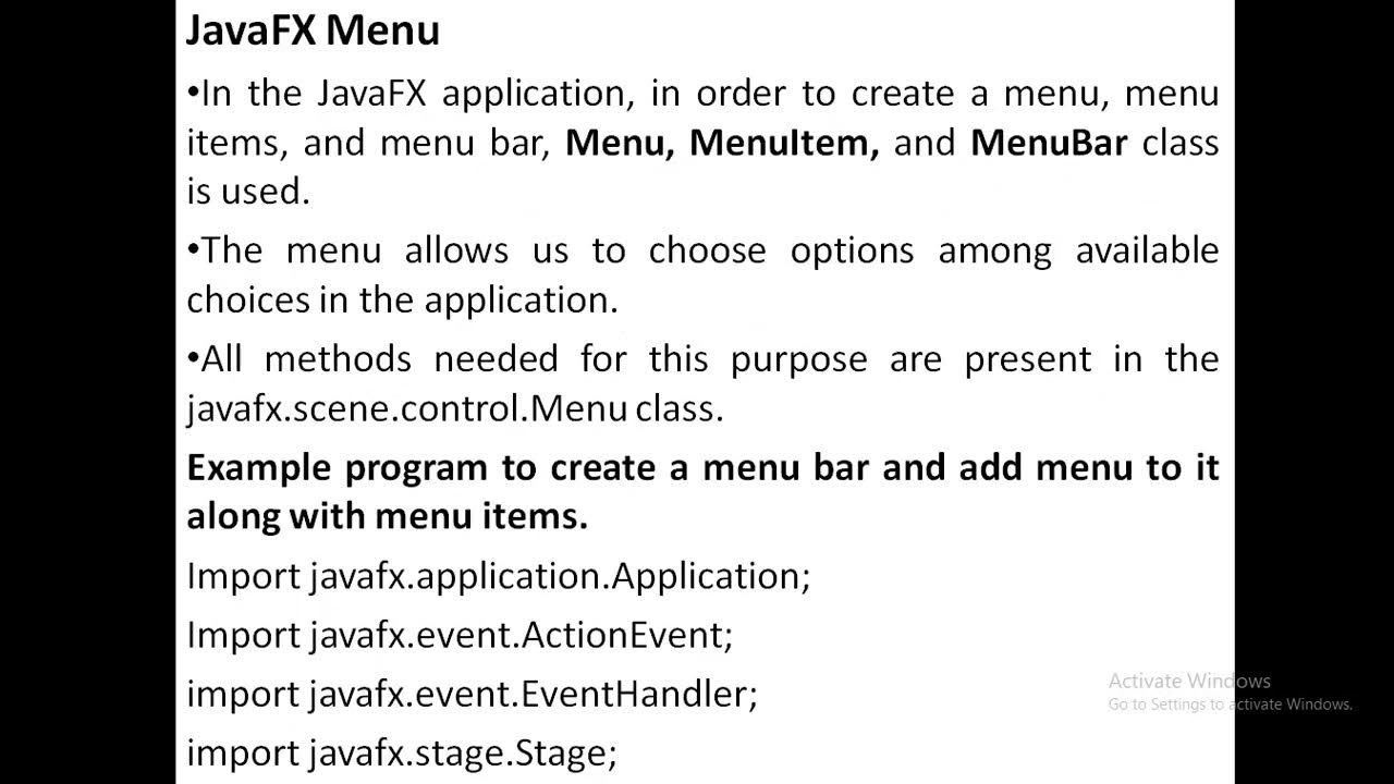 UNIT V JAVAFX MENUS - YouTube