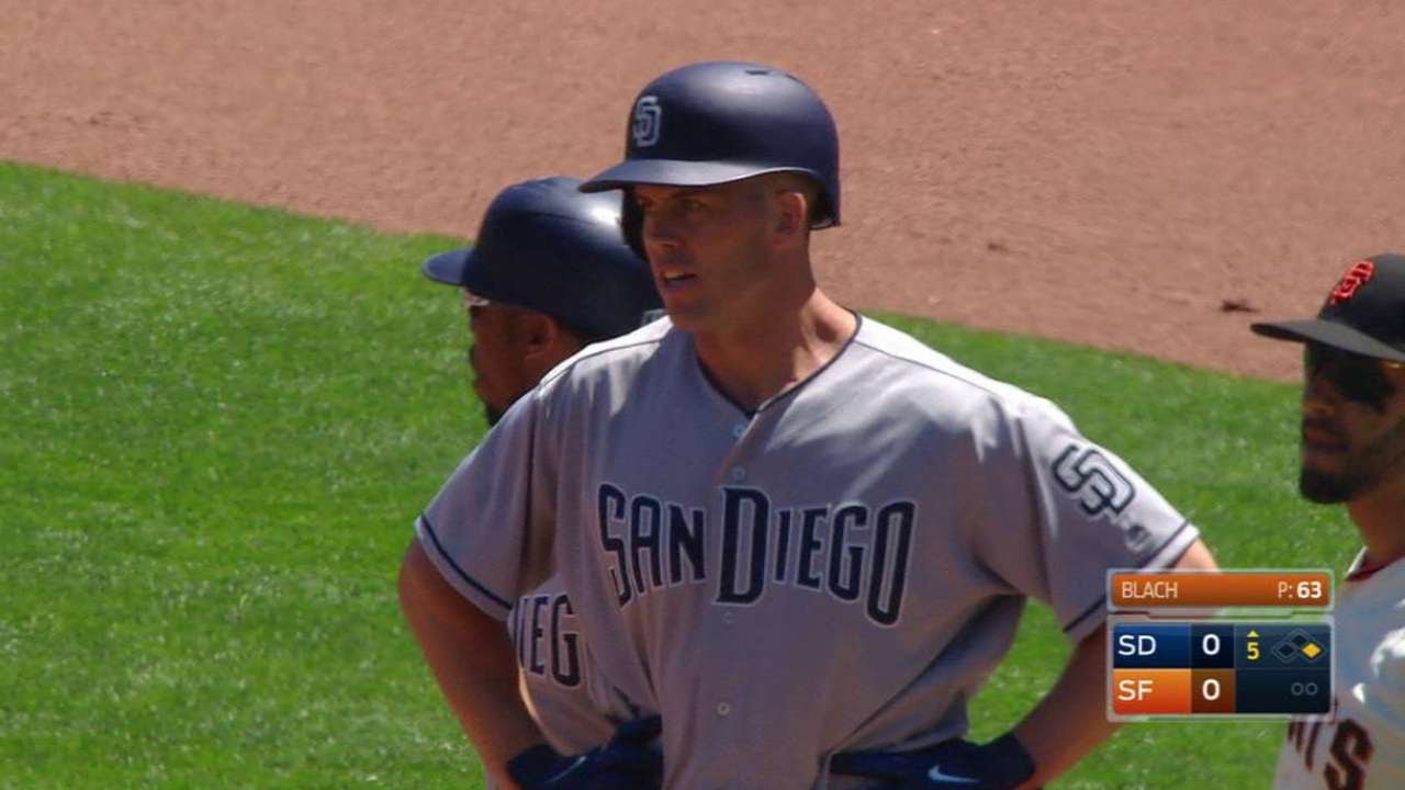 SD@SF: Richard lines his second hit to right field - YouTube