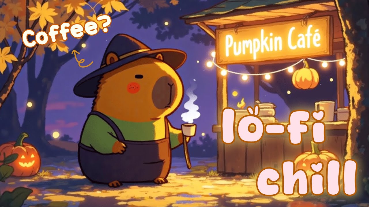Menu Lofi, Pumpkins And Chill Capy 🎃☕ Lofi Chill Melts Away The Stress ...