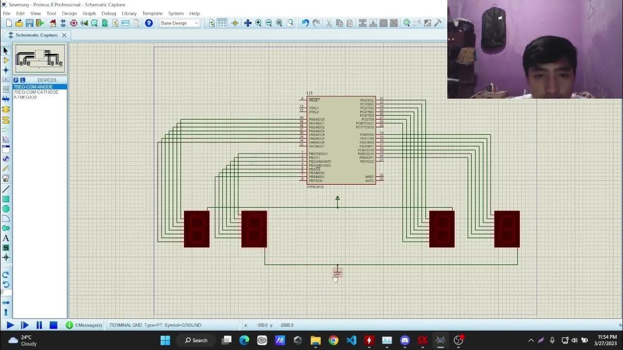 Simulasi 7 Segment Atmega 32 | Tutorial Proteus 8 Profesional - YouTube