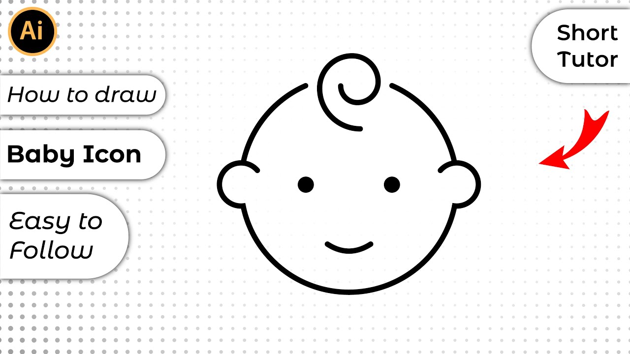 How to Draw Easy Baby Icon in Adobe Illustrator - YouTube