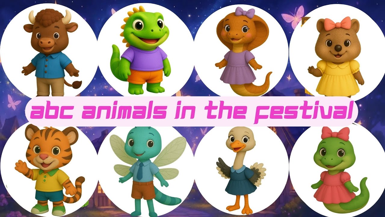ABC Animal Sounds | Dressed-Up Animal Parade 🎈 | A to Z Party Sounds ...