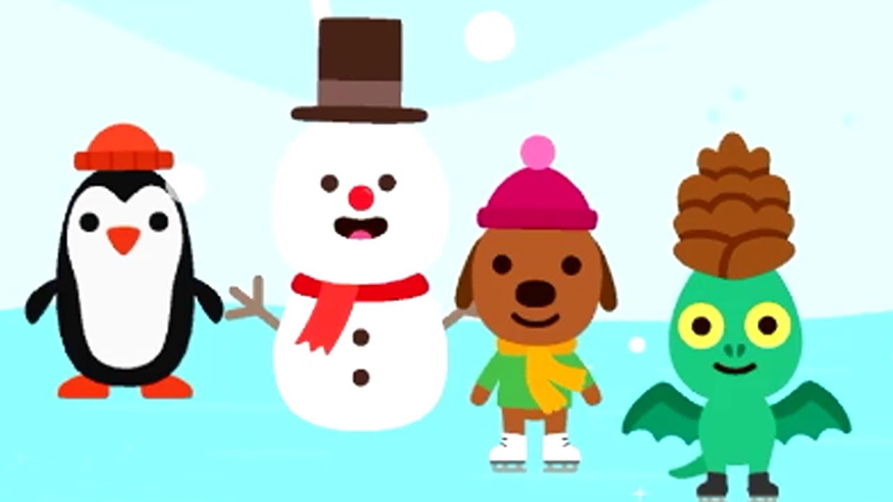 Sago Mini School - Play & Build a Snowman - Mini Games For Kids - YouTube