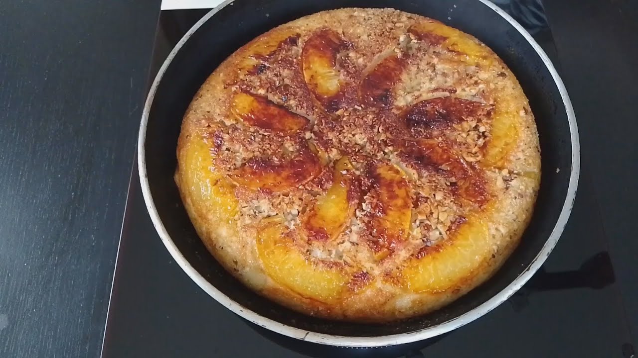 Peach pie in a frying pan - YouTube