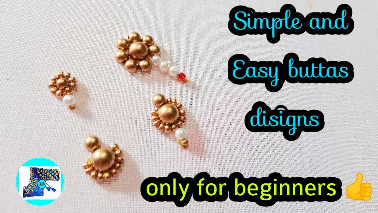 Aari work buttas 2 | Simple and easy buttas | beginners special | beads ...
