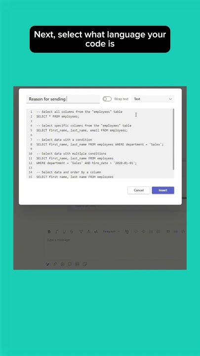 How to Send a Code Snippet in Microsoft Teams! - YouTube