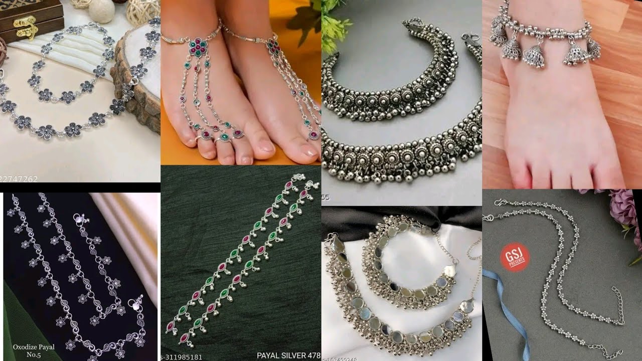 Beautiful Oxidised Anklet Design/ Oxidised Silver Payal design ...