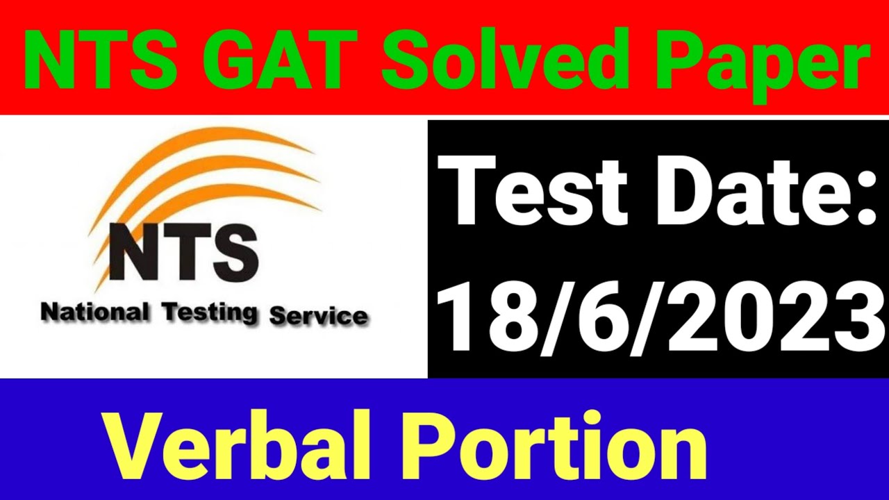 NTS-GAT Solved Paper held on 18 June 2023 || NTS GAT Past Paper 2023 ...