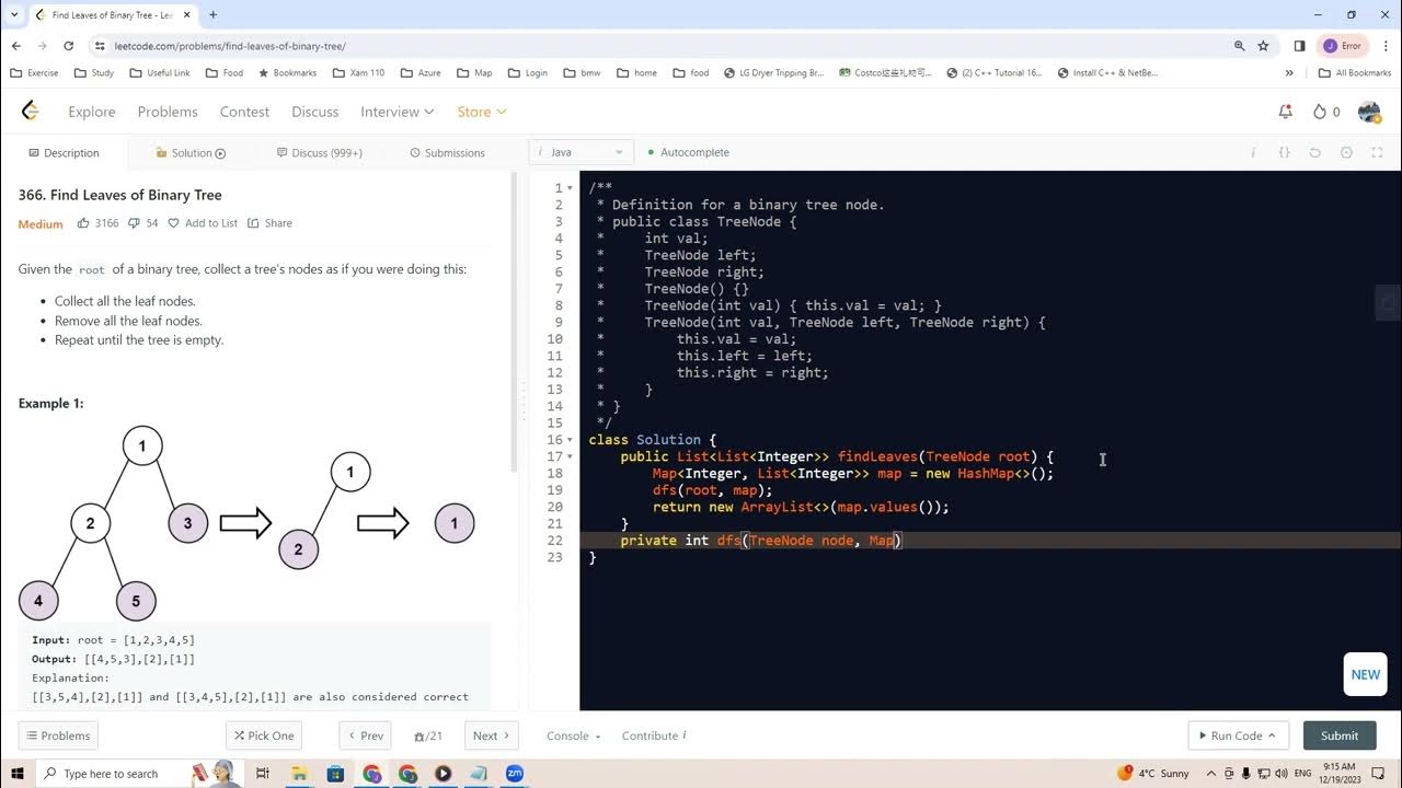 366. Find Leaves of Binary Tree - YouTube