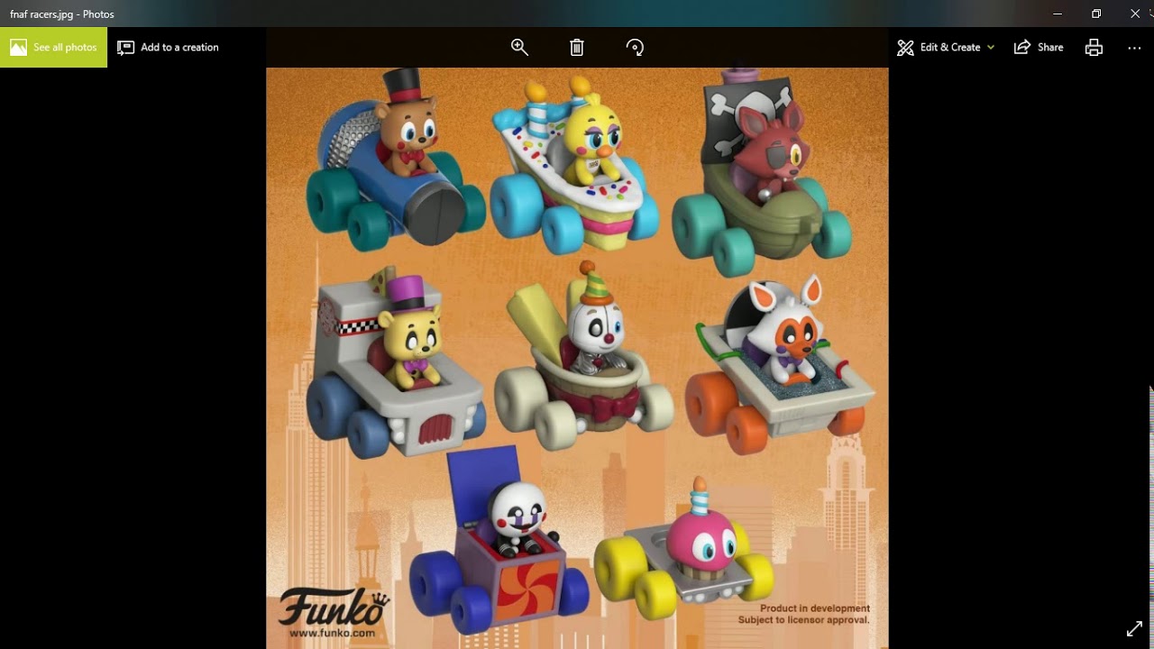 NEW FNAF MERCH Super Racers Lolbit Ennard and Vinyl Figures Five Nights ...