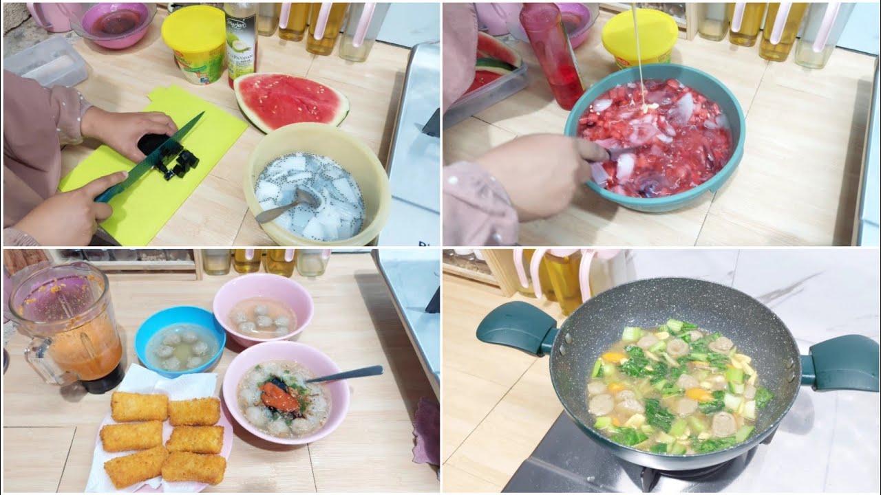 MENU BUKAAN KALI INI. ES BUAH, RISOL, BAKSO. MASAK MAKAN MALAM. SAYUR ...