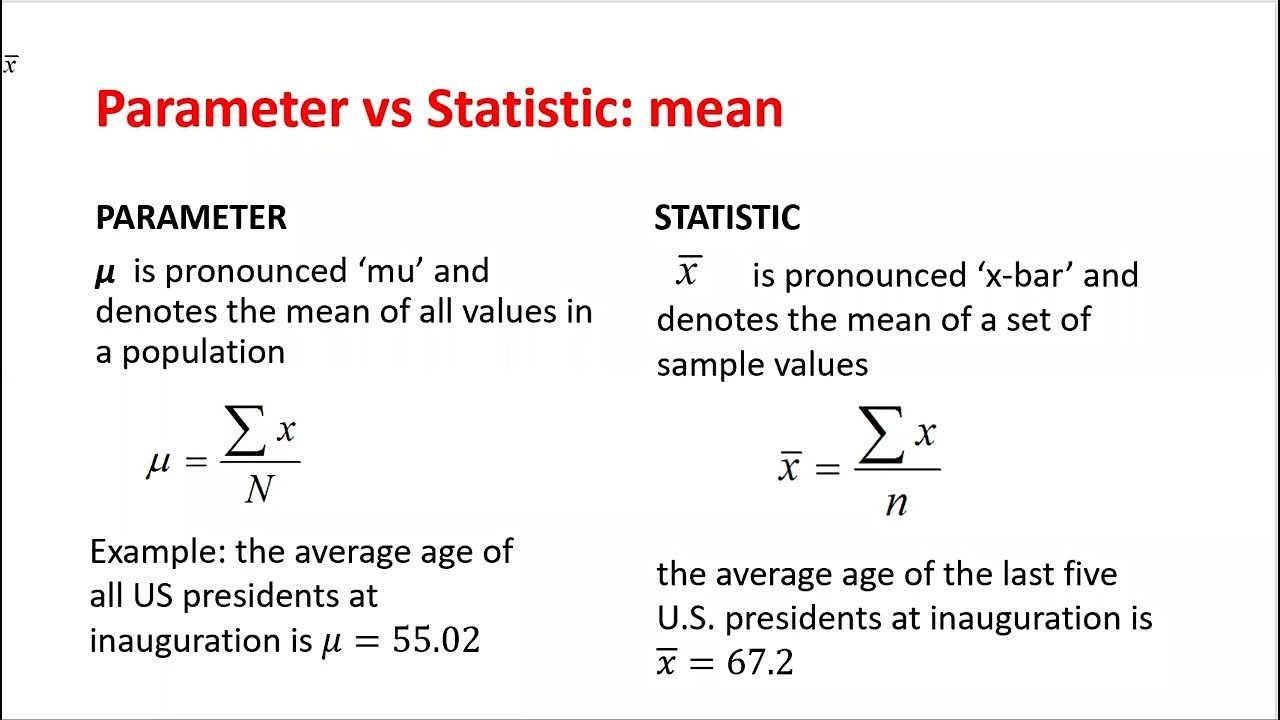 305 Statistic vs Parameter - YouTube