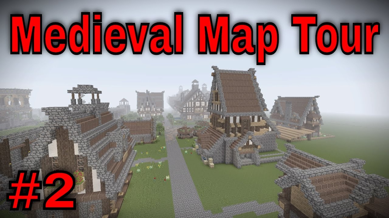 Minecraft Medieval Map Tour - Medieval Town - Part 2 - YouTube