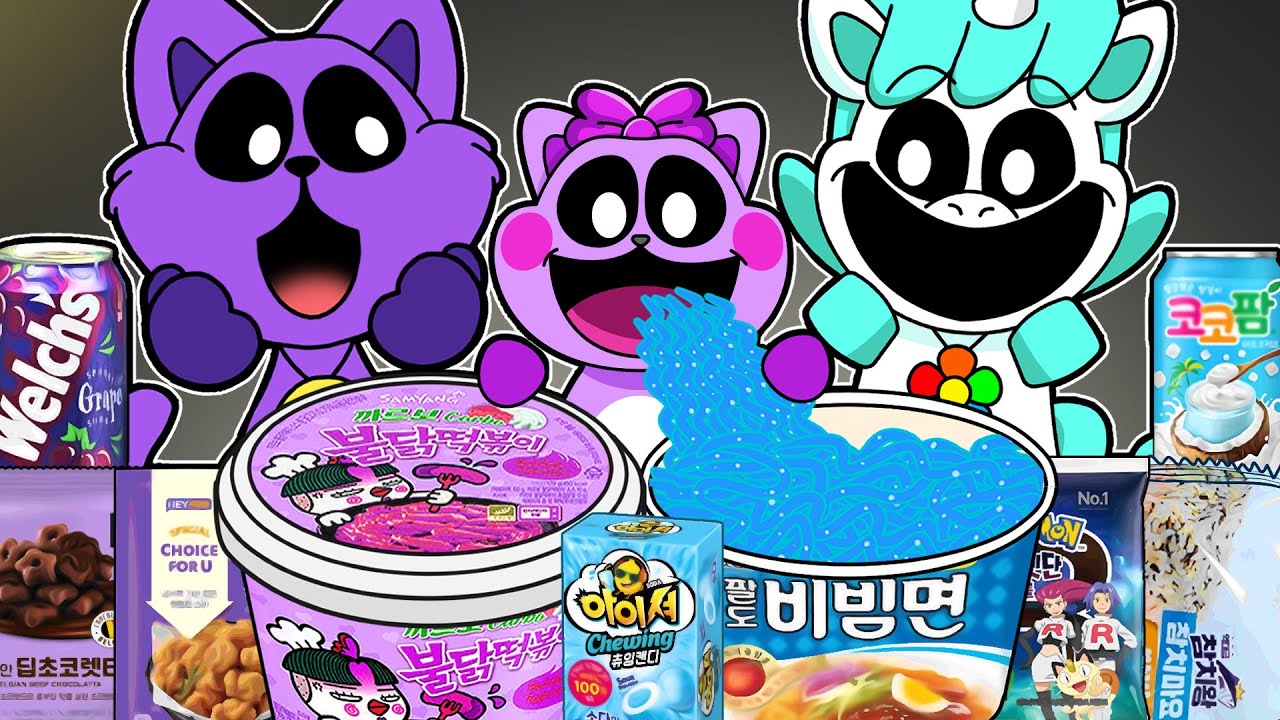 Convenience Store Purple Blue CATNAP CRAFTYCORN(+Baby) Family MUKBANG ...