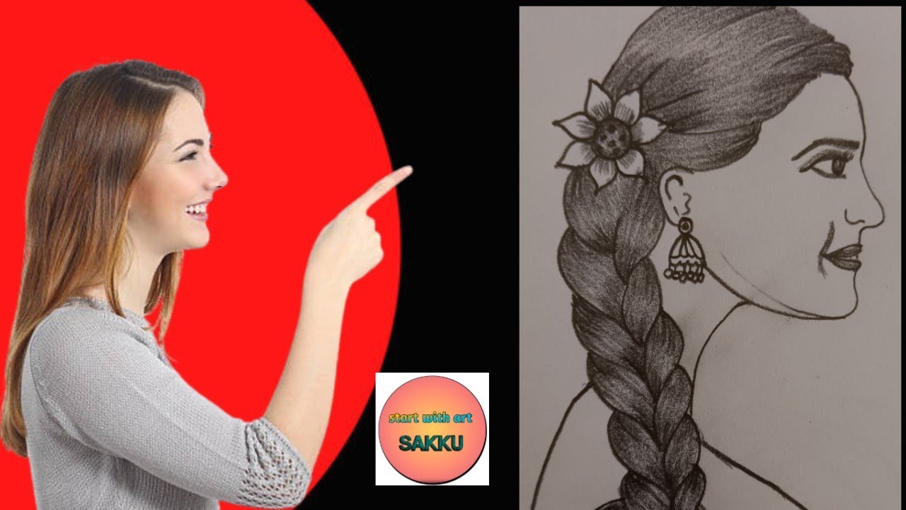 how to draw a gorgeous traditional girl very easy hairstyle drawing ...