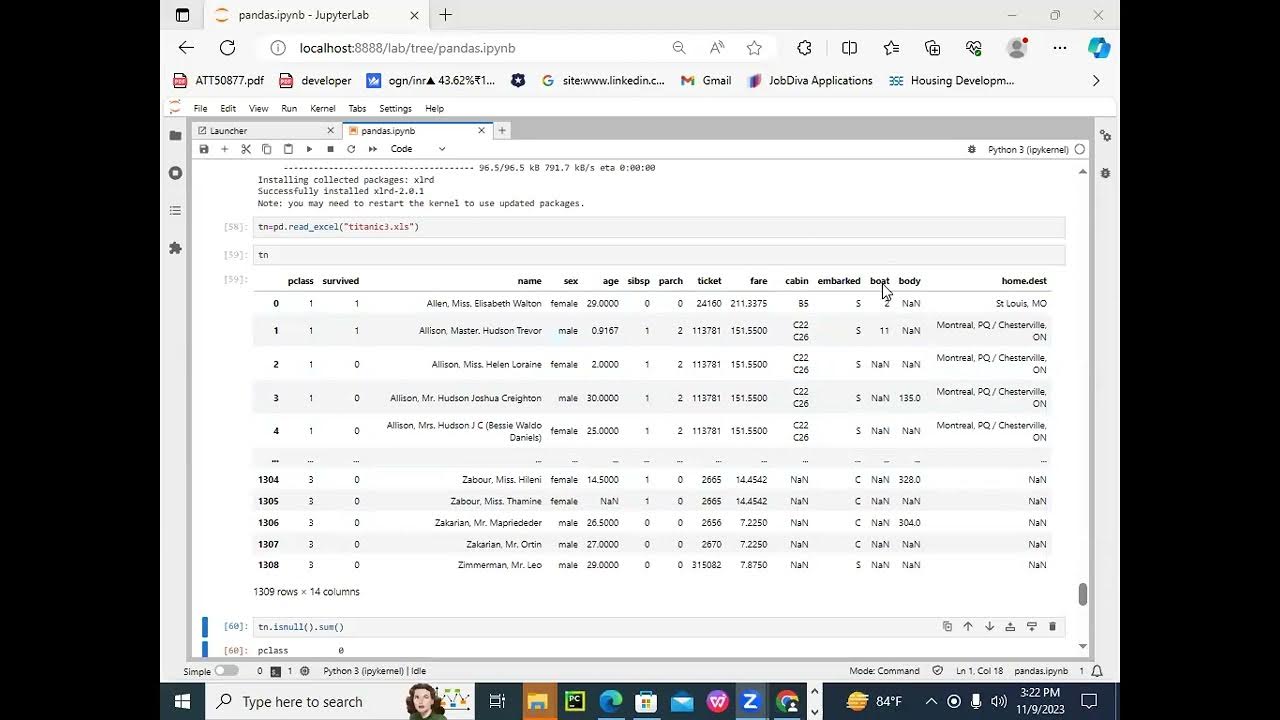 Python Pandas manipulation, filtering on titanic and tip dataset Part 3 - YouTube