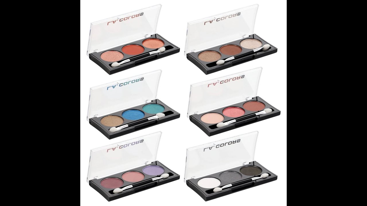 L. A. COLORS 3 COLOR EYESHADOW PALETTES WITH TIP - YouTube