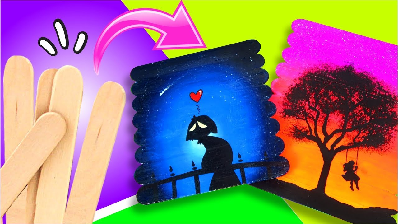 Convierte PALITOS de PALETA en OBRAS de ARTE ★ Así o más fácil ★ - YouTube