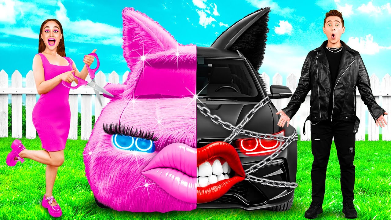 Mobil Merah Muda vs Mobil Hitam Tantangan | Gadget Cerdas vs Hack oleh ...
