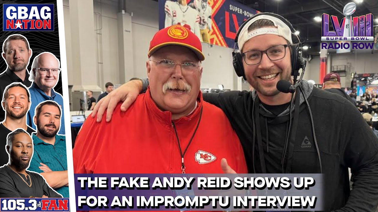 Fake Andy Reid Stops By For An Interview On Super Bowl Radio Row | GBag ...