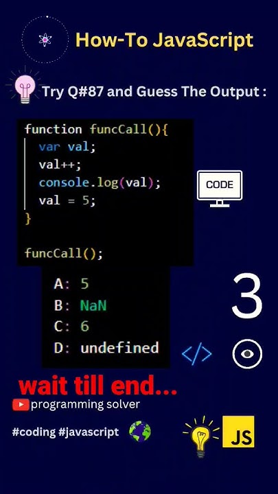 How To Code Javascript Q87 Try Solve And Guess The Output Shorts Coding Programming