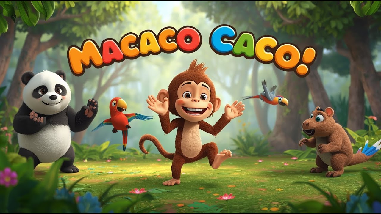 🎵 Macaco Caco - Música Infantil Divertida na Floresta com Pan, Yara e ...
