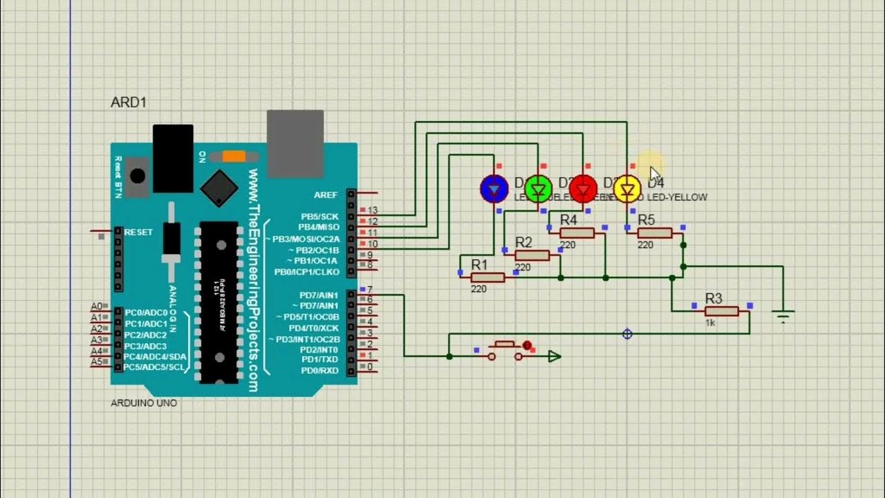 LED Program with Push Button । Aurduino Program । LED with Push Button ...