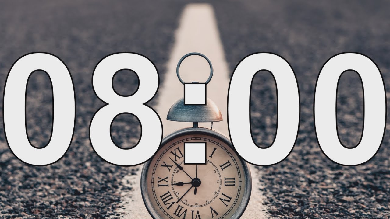 8 minute timer with background music. Highway background with an alarm ...