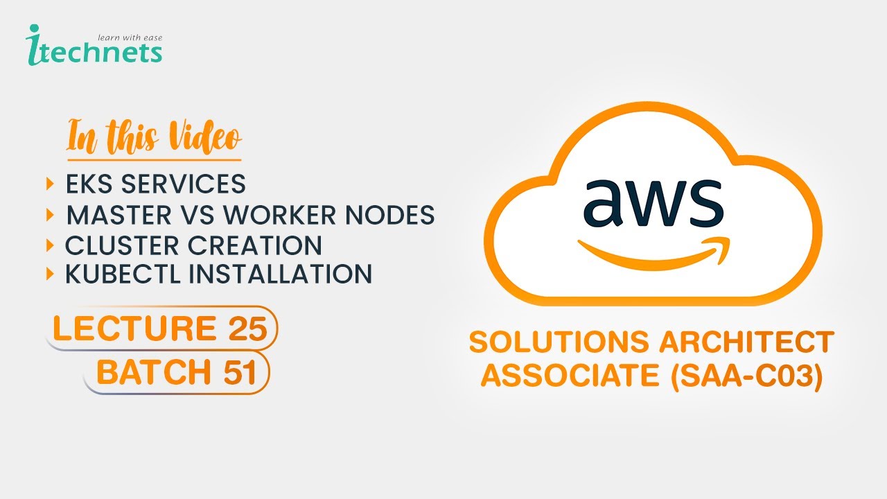 AWS-SAA-C03 Batch 51 | Lec 25 | AWS EKS|Master vs Worker Nodes|Cluster Creation|Kubectl ...