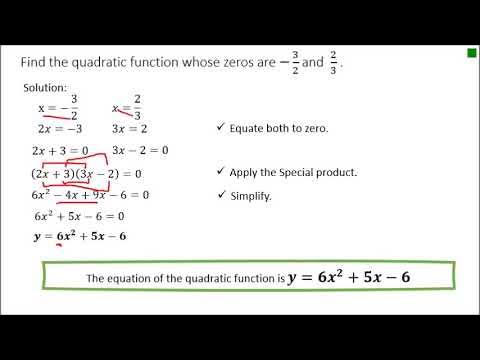 Determine the Equation of QF given the zeros - YouTube
