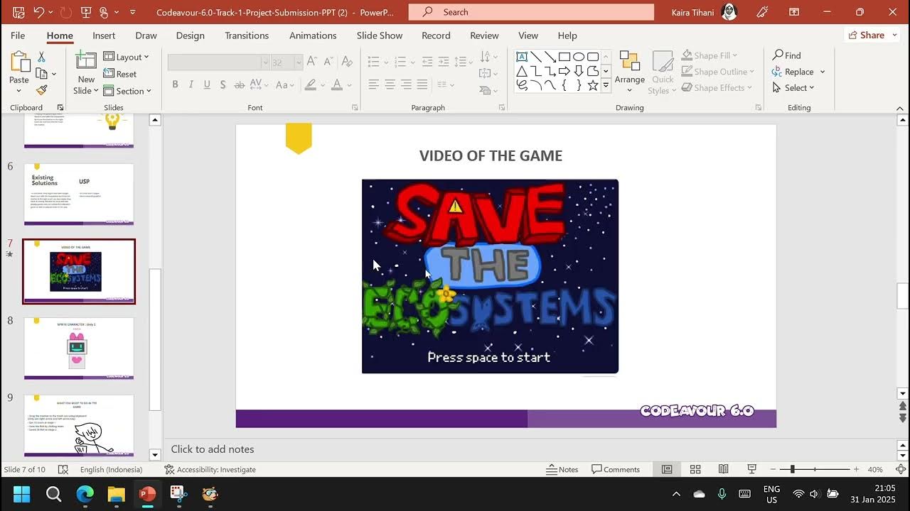 SAVE THE ECOSYSTEMS using pictoblox ( Codeavour 6.0 ( game presentation ...