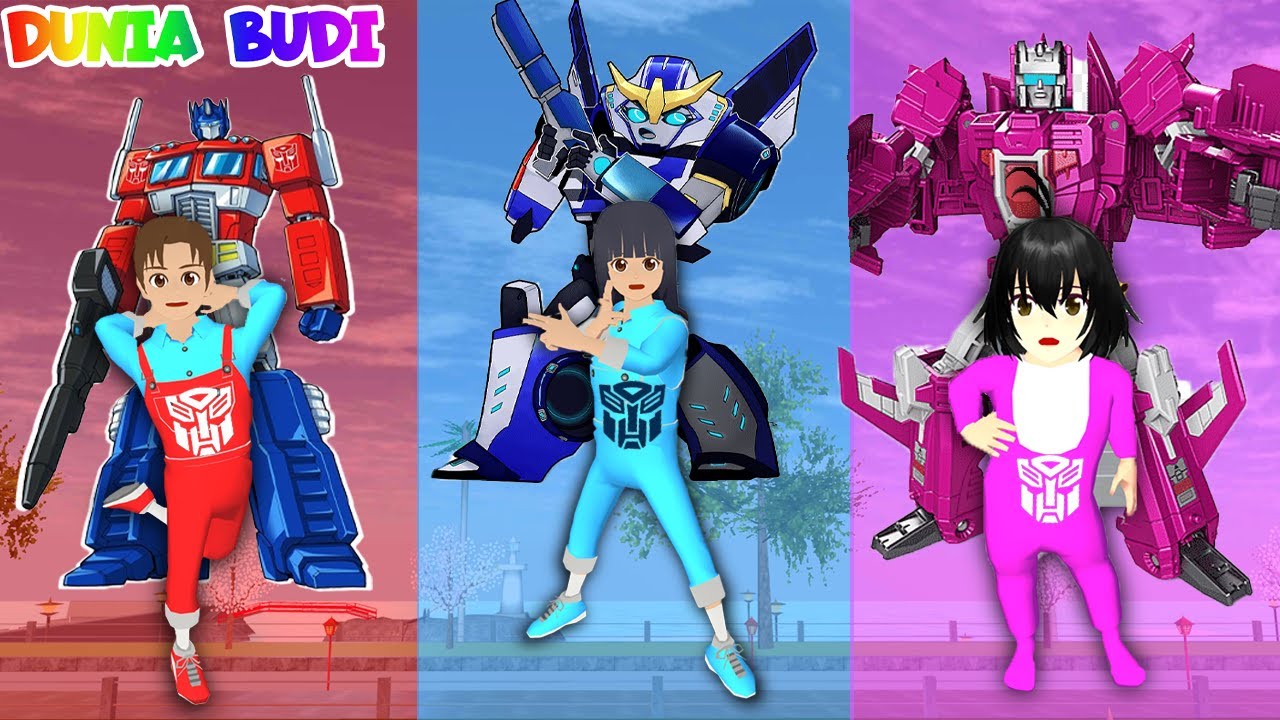 Yuta Mio Celine Sang Penolong Jadi Robot 🤖 Transformers Merah Biru Pink ...