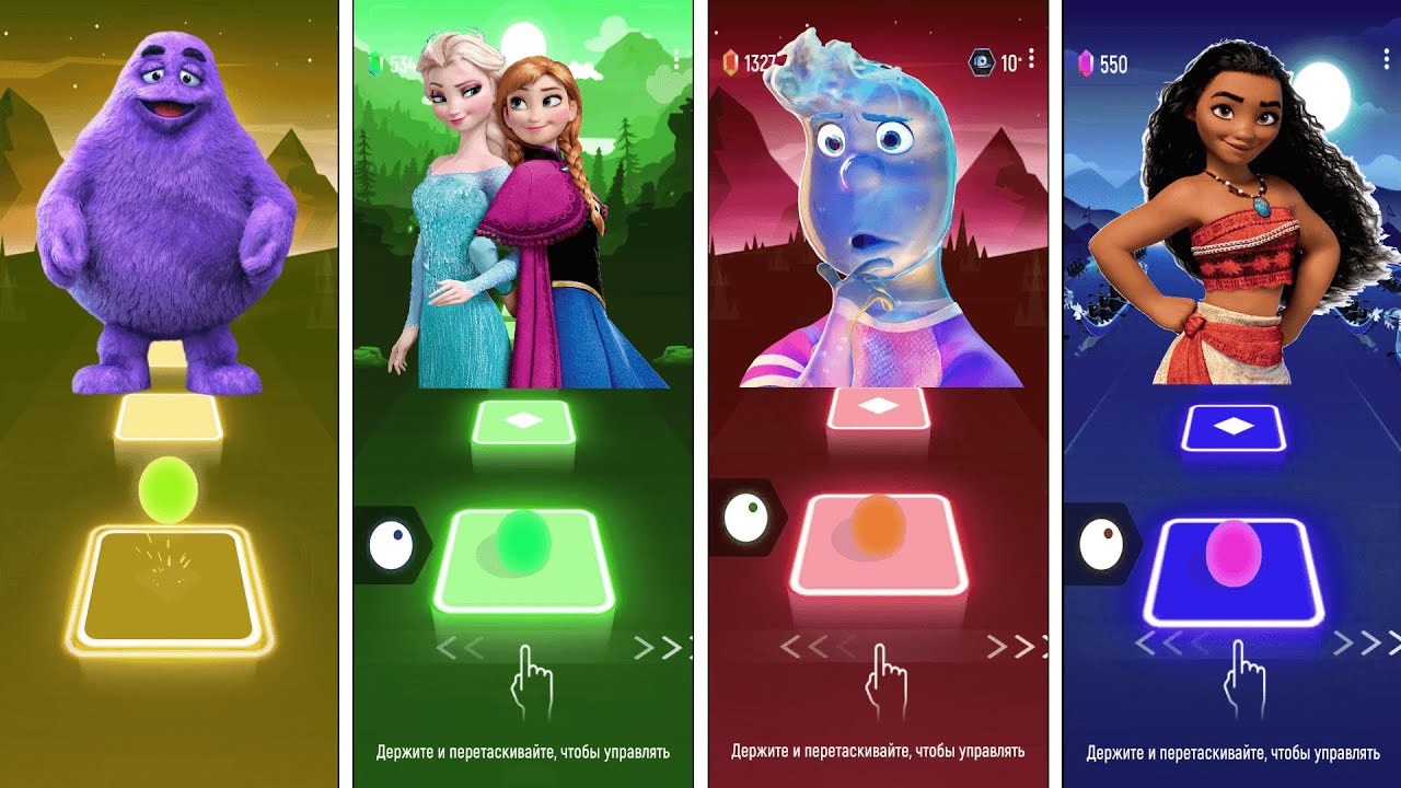 Grimace Shake 🆚 Frozen, Elsa and Anna 🆚 Elemental, Wade Ripple 🆚 Moana ...