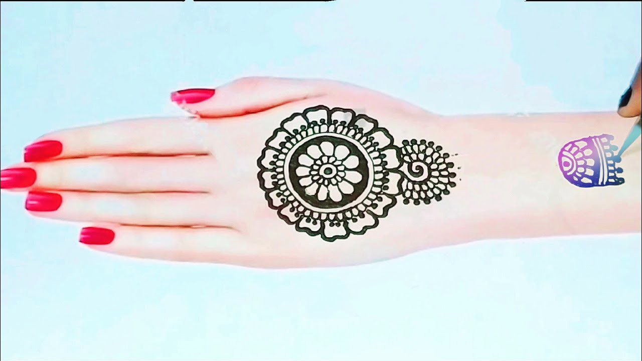 Traditional Back Hand Mehndi Design| Beautiful Bell Mehndi Design ...