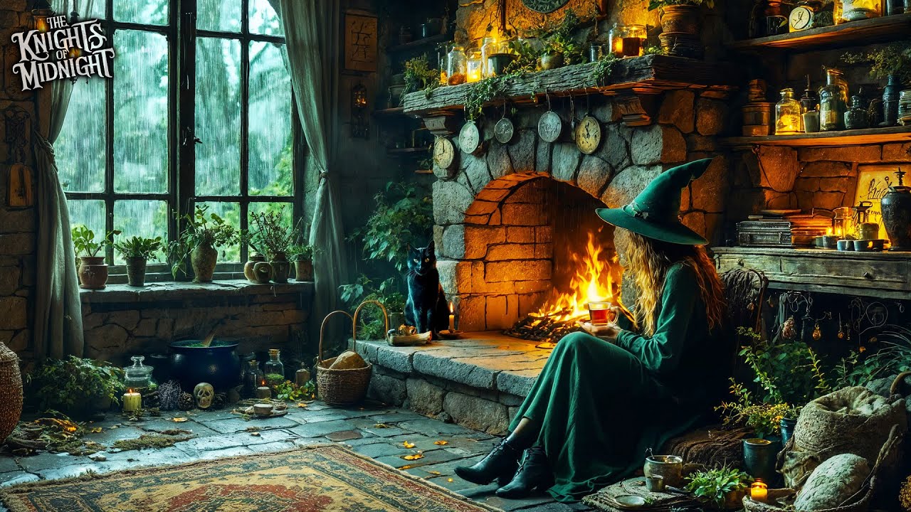 Witch Ambience — Cozy Cottage Rain & Fireplace | Amber Hollow (Sleep ...