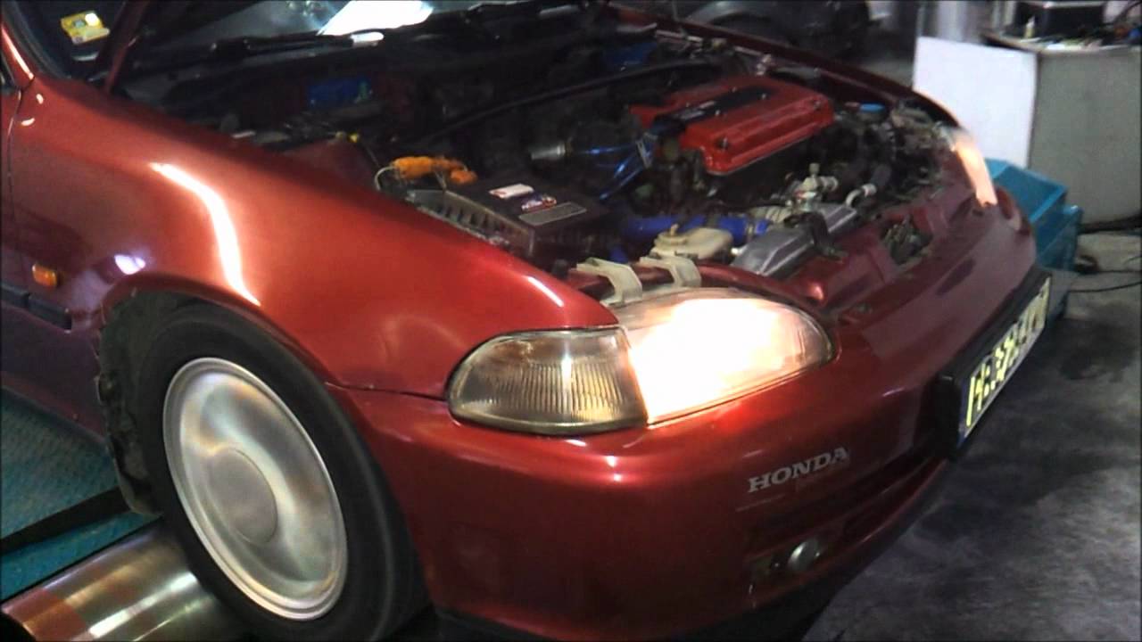 Honda Civic EG9 B16A2 STOCK ECU Madness Motorsport - YouTube
