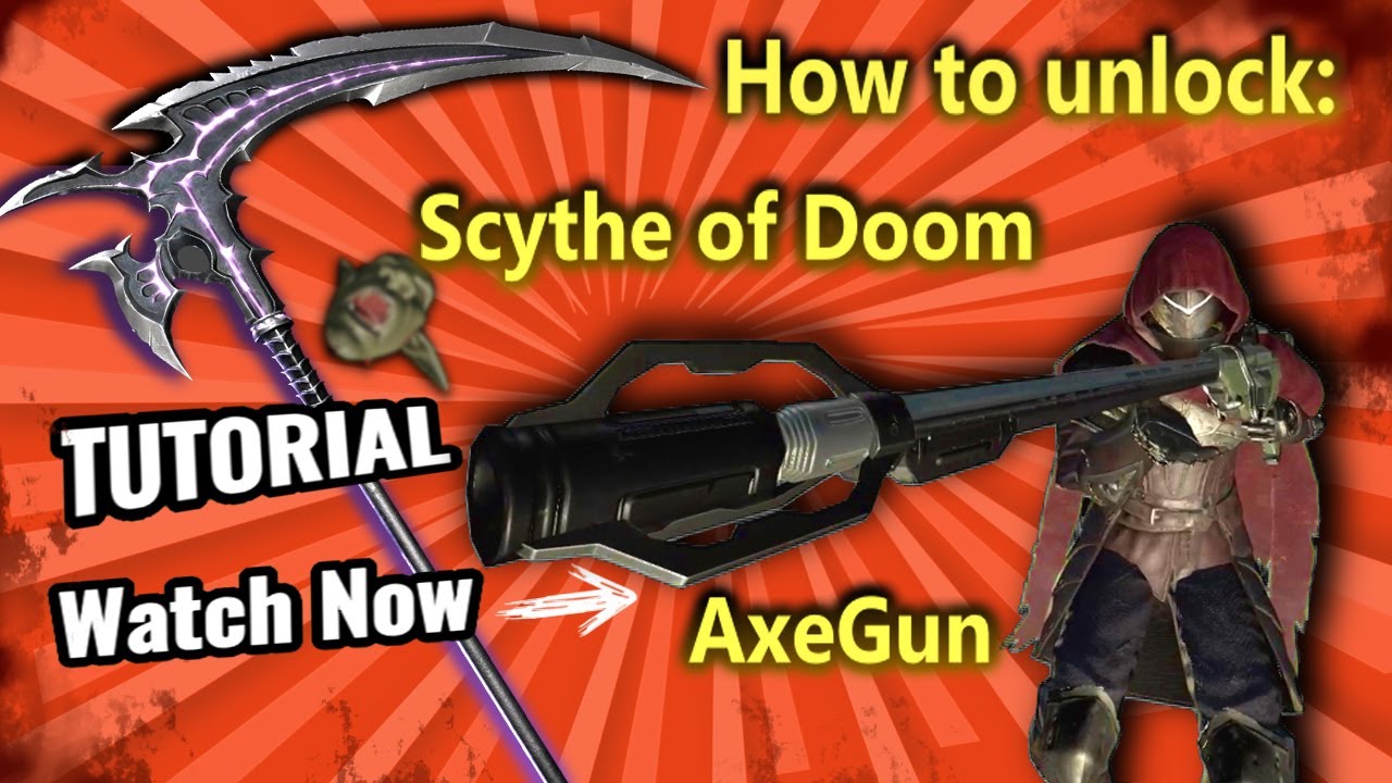 Tutorial of how to unlock: Axe Gun & Scythe of Doom - Battle Talent ...