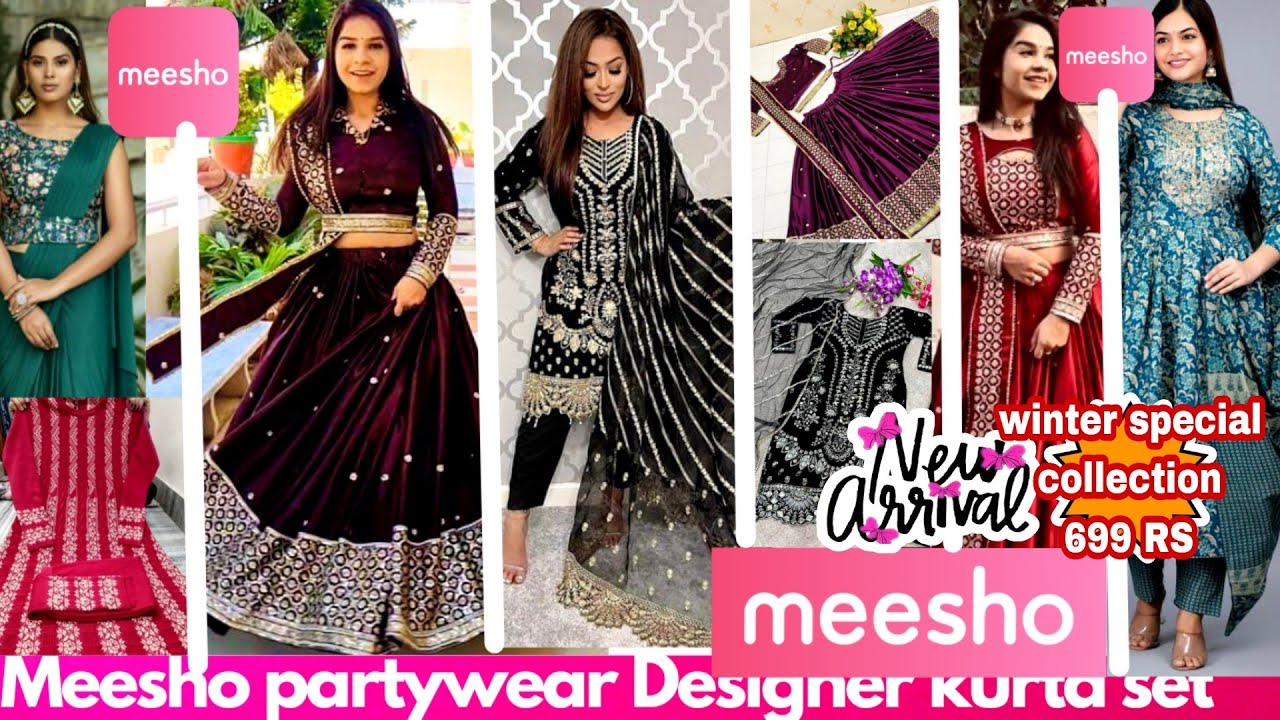 😍👗||Meesho haul||Meesho party wear kurta set/Designer lahenga👗/gown ...