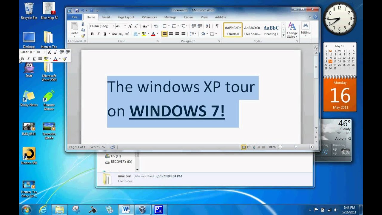 Windows XP Tour on Windows 7 (or later) - YouTube