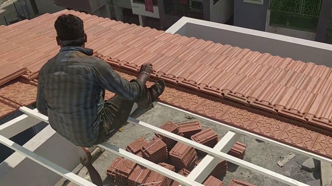 How to make simple and great looking Tile Roof - YouTube