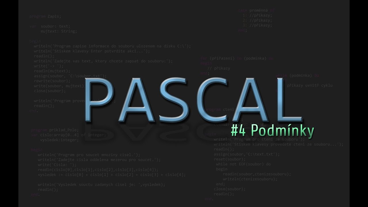 Pascal Tutorial | Podmínky (4) - YouTube