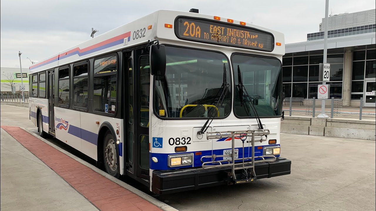 Brampton Transit Ride Video on 0832 on route 20 East Industrial to ...